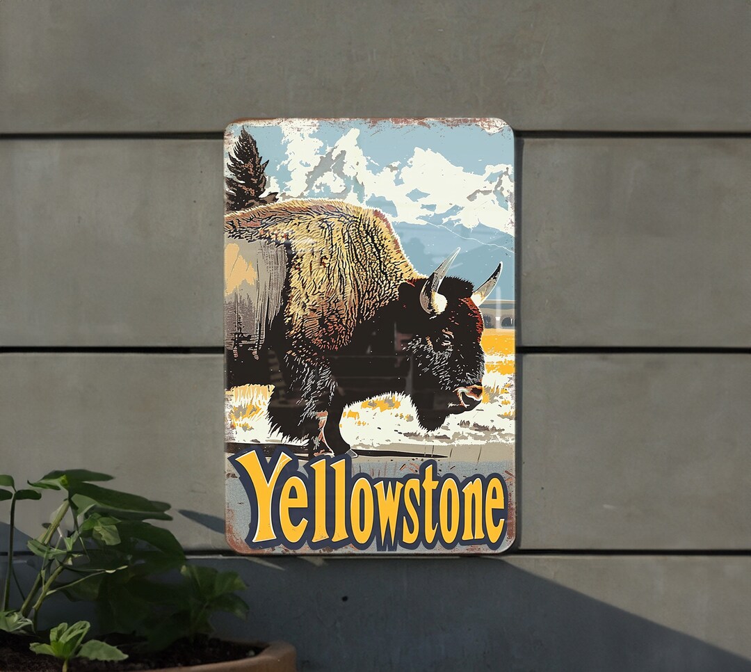 Yellowstone Metal Sign, Vintage Style, USA Decor, Wall Art, Home ...