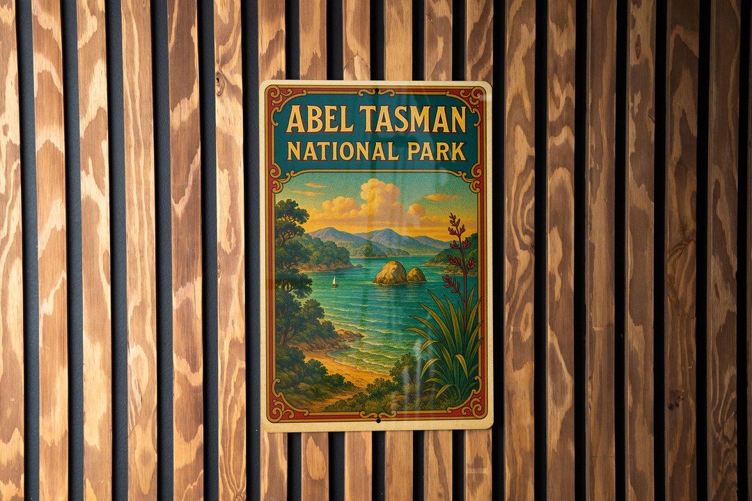 Victorian Abel Tasman National Park Metal Sign – Chromolithograph Style ...