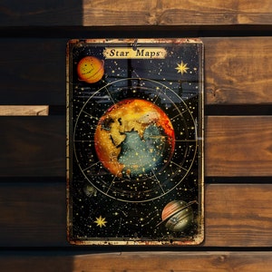 Vintage Tin Sign, Astronomy Star Maps, Metal Wall Art, Astronomer Gift ...