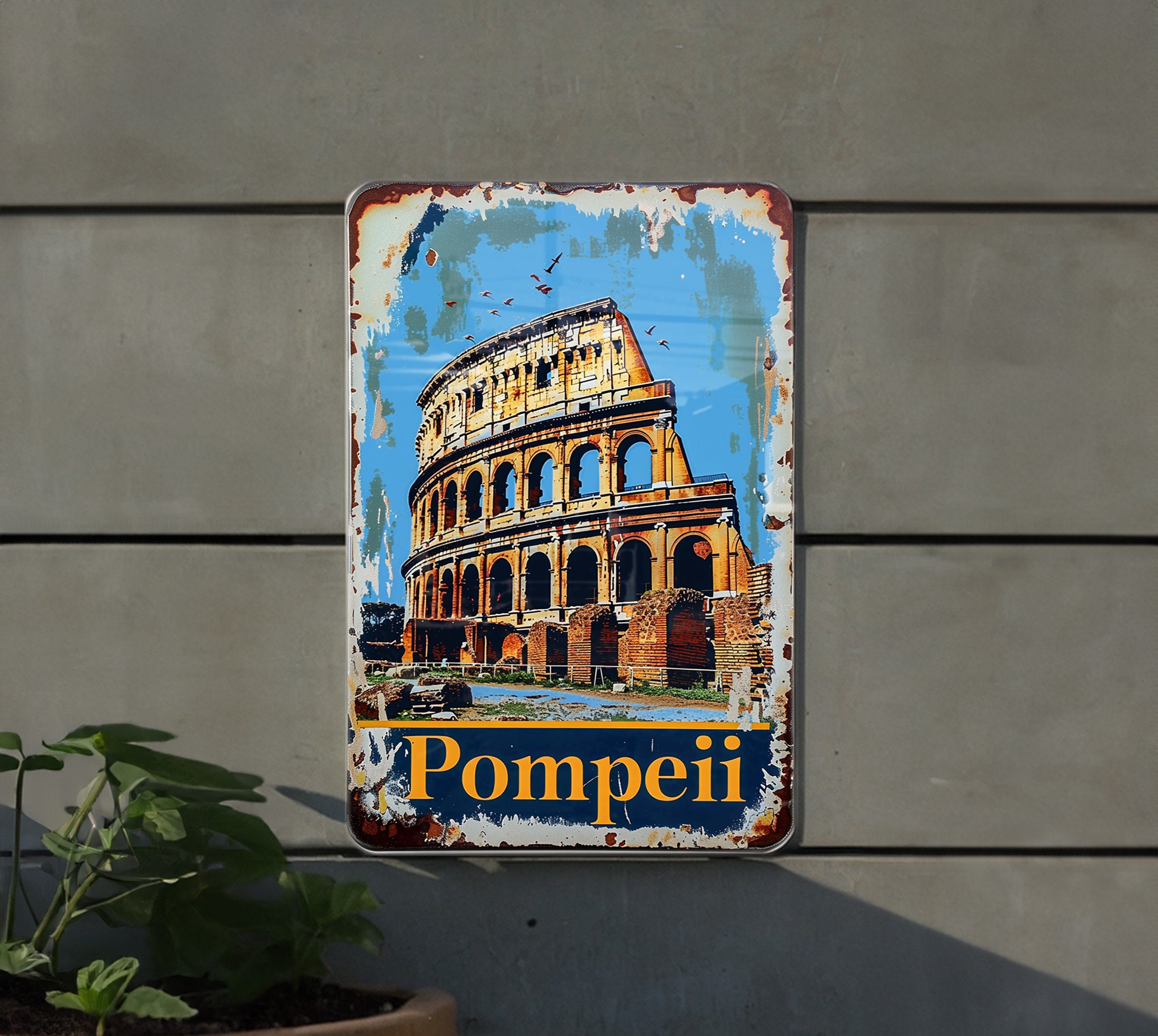 Pompeii Italy Vintage Style Metal Sign, Unique Gift Idea, Home Decor ...