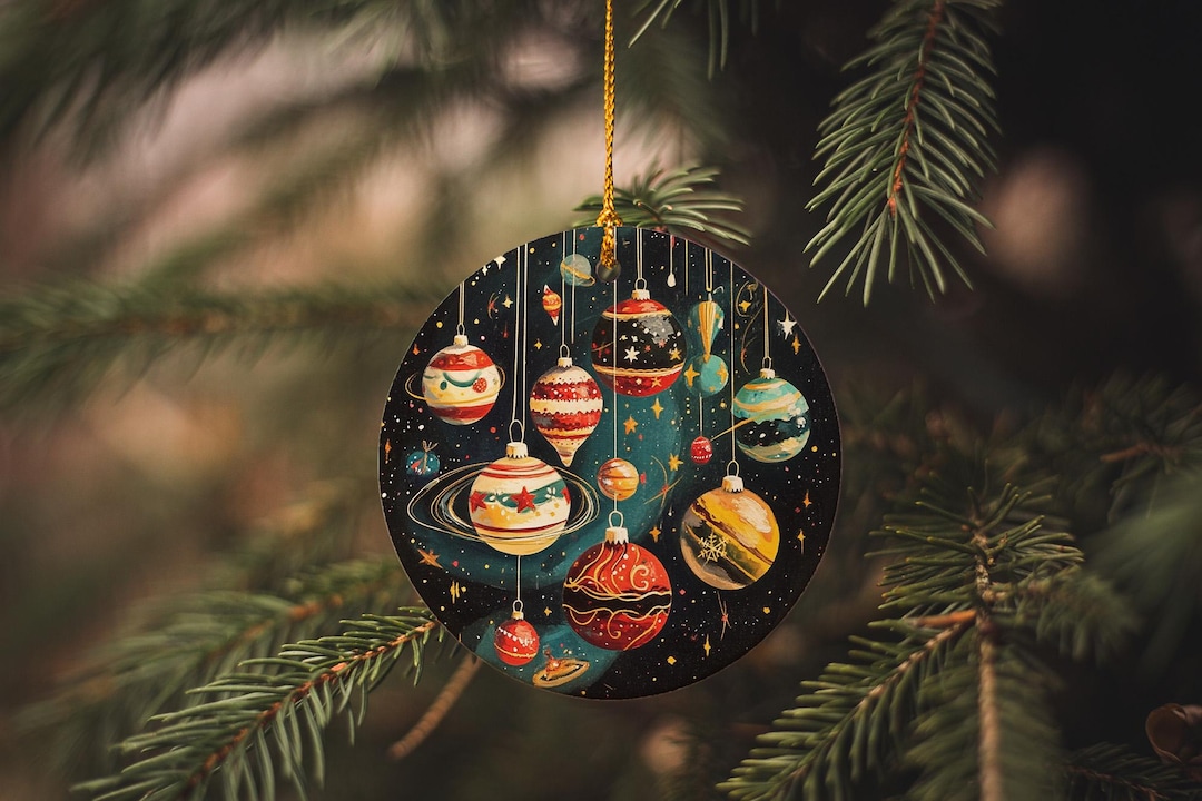 Galaxy Christmas Ornament, Space Themed Decor, Planetary Ornaments ...