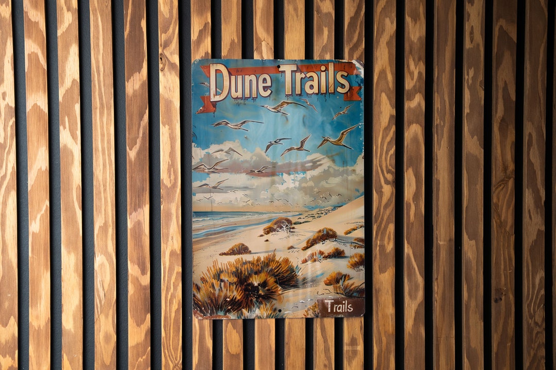 White Sands Metal Sign, Dune Trails Decor, Gypsum Wonder Art, Vintage ...