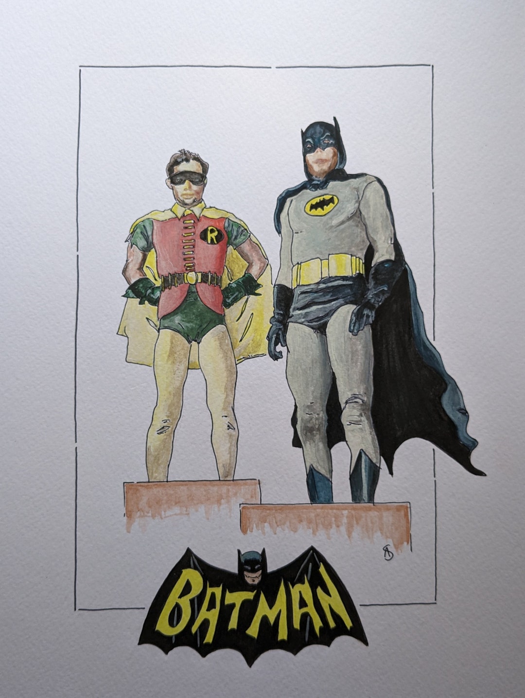 Batman Handpainted Watercolour and Pen. - Etsy