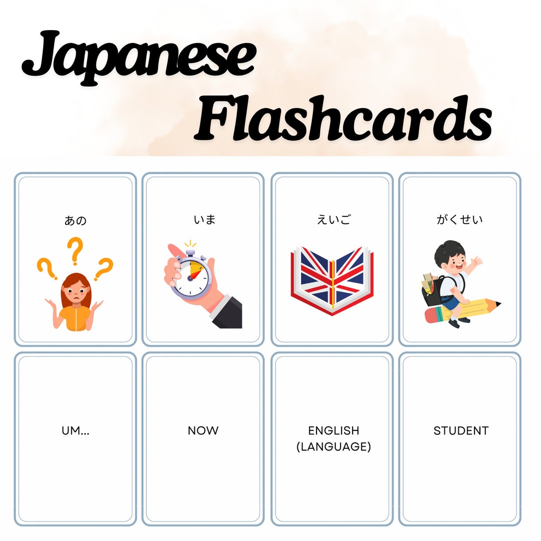 Genki 1 Textbook First Lesson Words Ready to Print Flashcards, Easy to ...