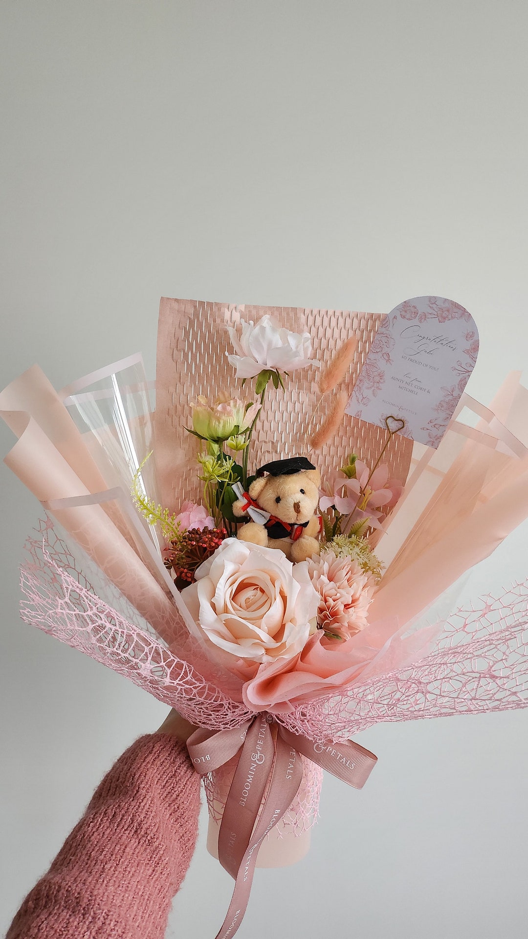 Mini Bouquet Flower Graduation Gift Unique Gift Custom Balloon ...