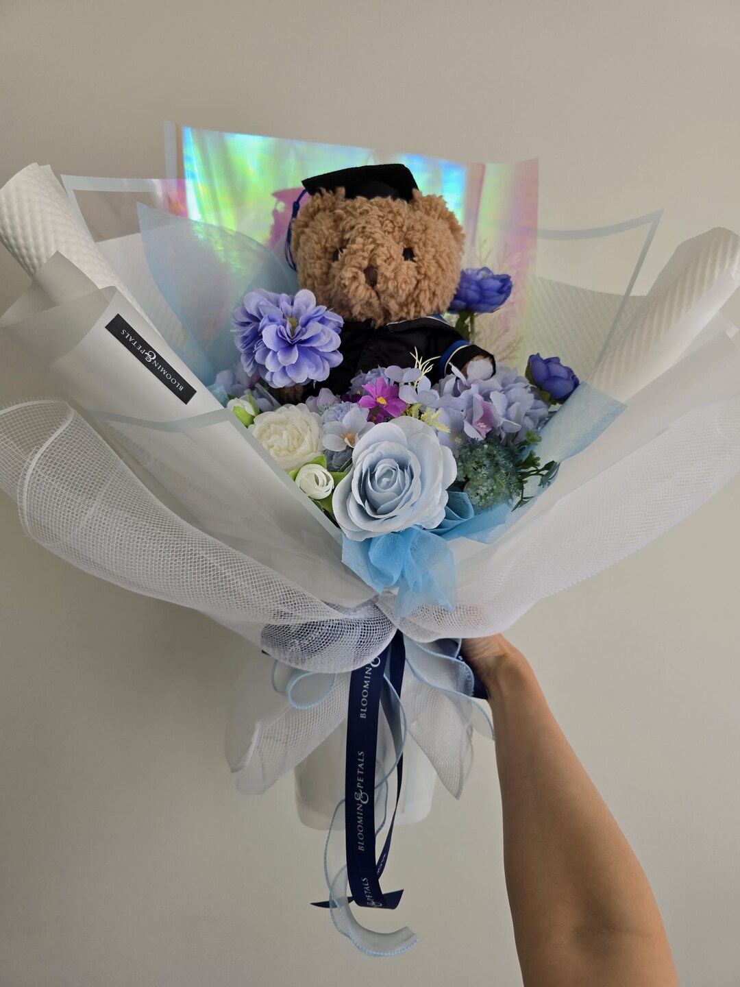 Elegant Graduation Bouquet With Premium Silk Flowers Real Touch Flowers ...