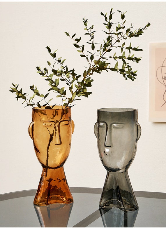 Line Face Vase Abstract Face Vase Pampass Grass Vase Nordic Human Face ...