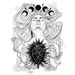 Heart Healing Moon Goddess Mystical Art Print Black Ink and - Etsy