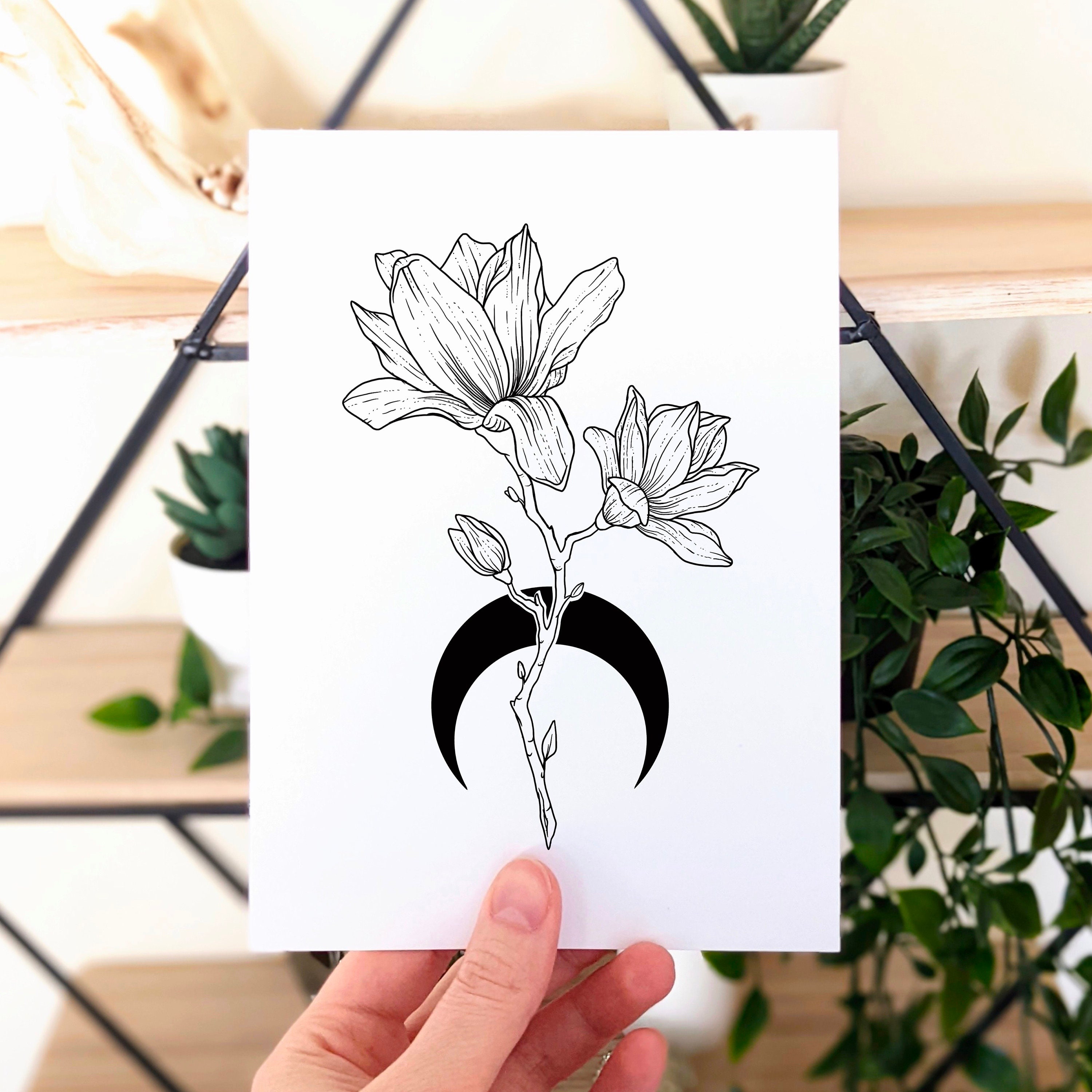Magnolia Flower Tattoo Drawing