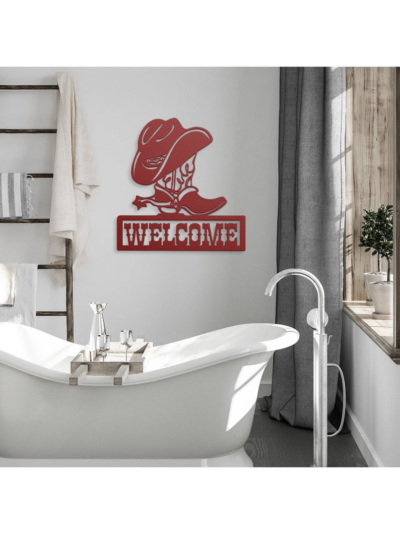 Western Metal Welcome Sign Wall Decor.metal Wall - Etsy