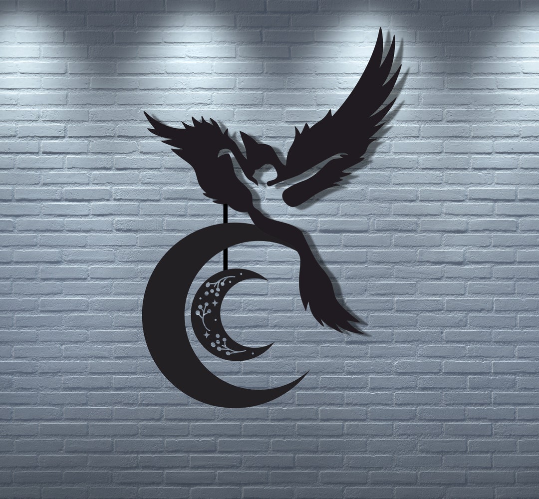 Celestial Lady Phoenix Rising Metal Wall Art Symbolic Rebirth ...