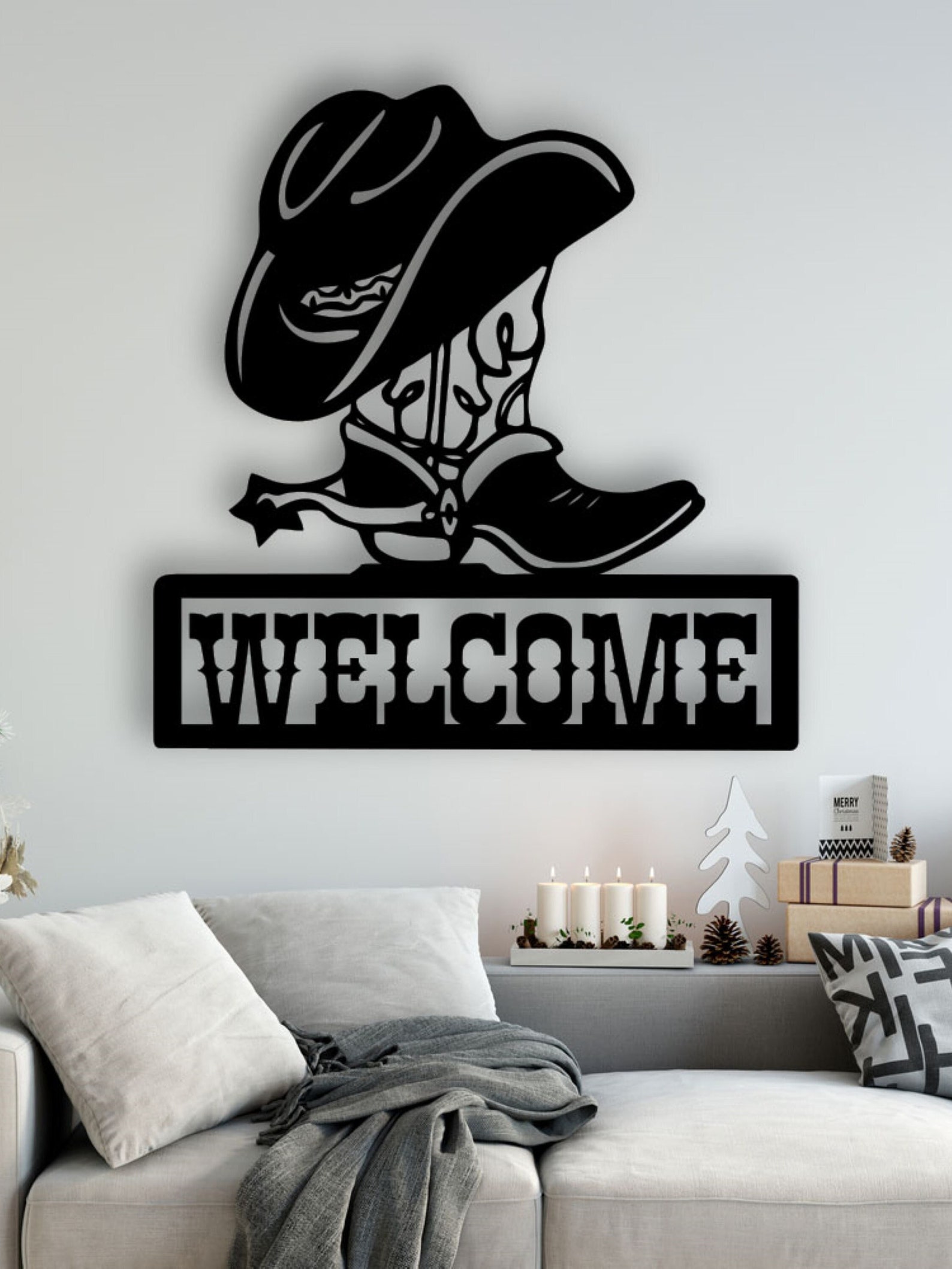 Western Metal Welcome Sign Wall Decor.metal Wall Art.housewarming Gift ...