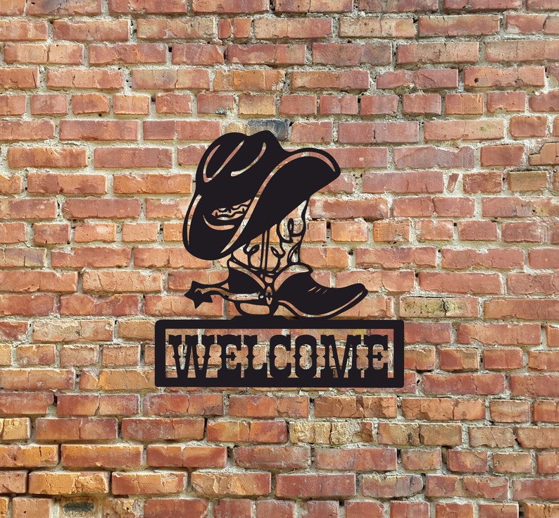 Western Metal Welcome Sign Wall Decor.metal Wall Art.housewarming Gift ...