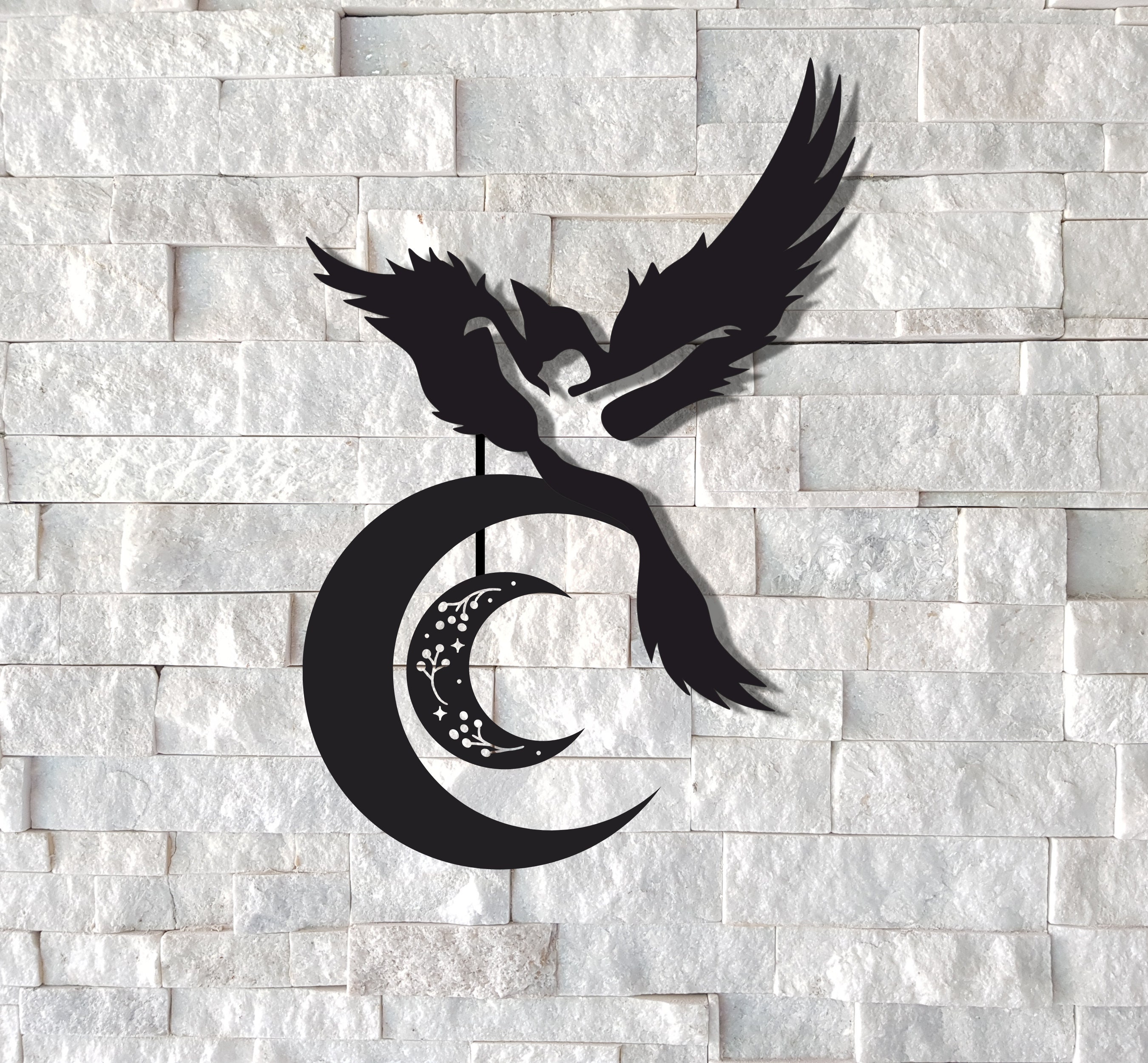 Celestial Lady Phoenix Rising Metal Wall Art Symbolic Rebirth ...