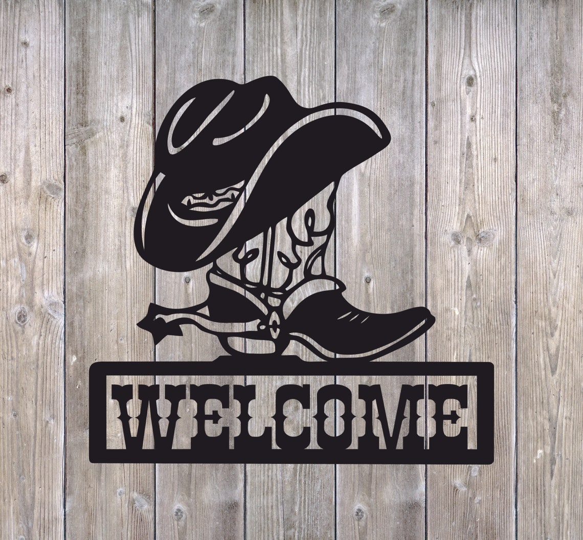 Western Metal Welcome Sign Wall Decor.metal Wall - Etsy
