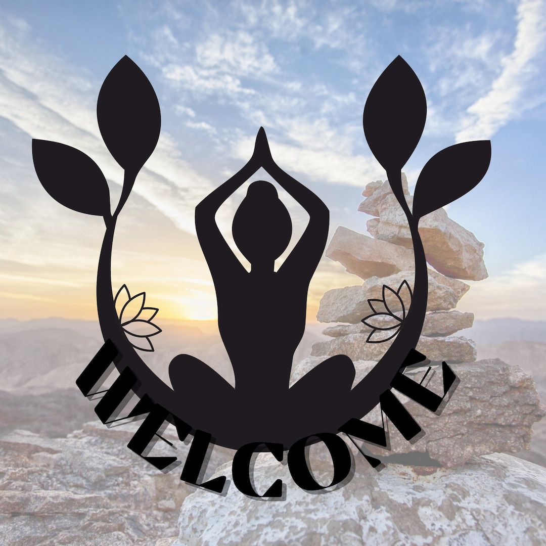 Yoga Metal Wall Art, Metal Yoga Decoration, Yoga Sign, Welcome Sign ...