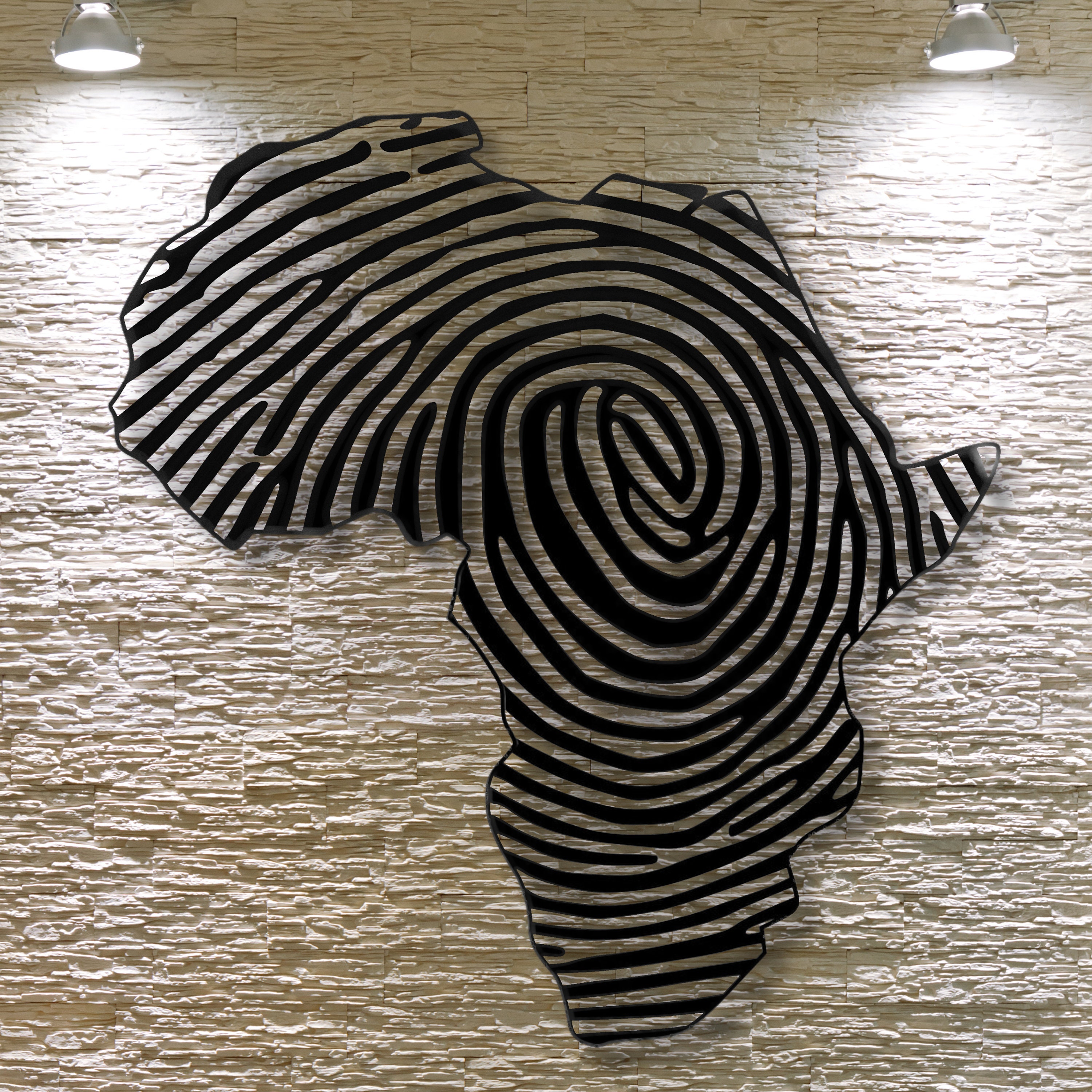 African Metal Wall Art Fingerprint Metal Wall Map African - Etsy