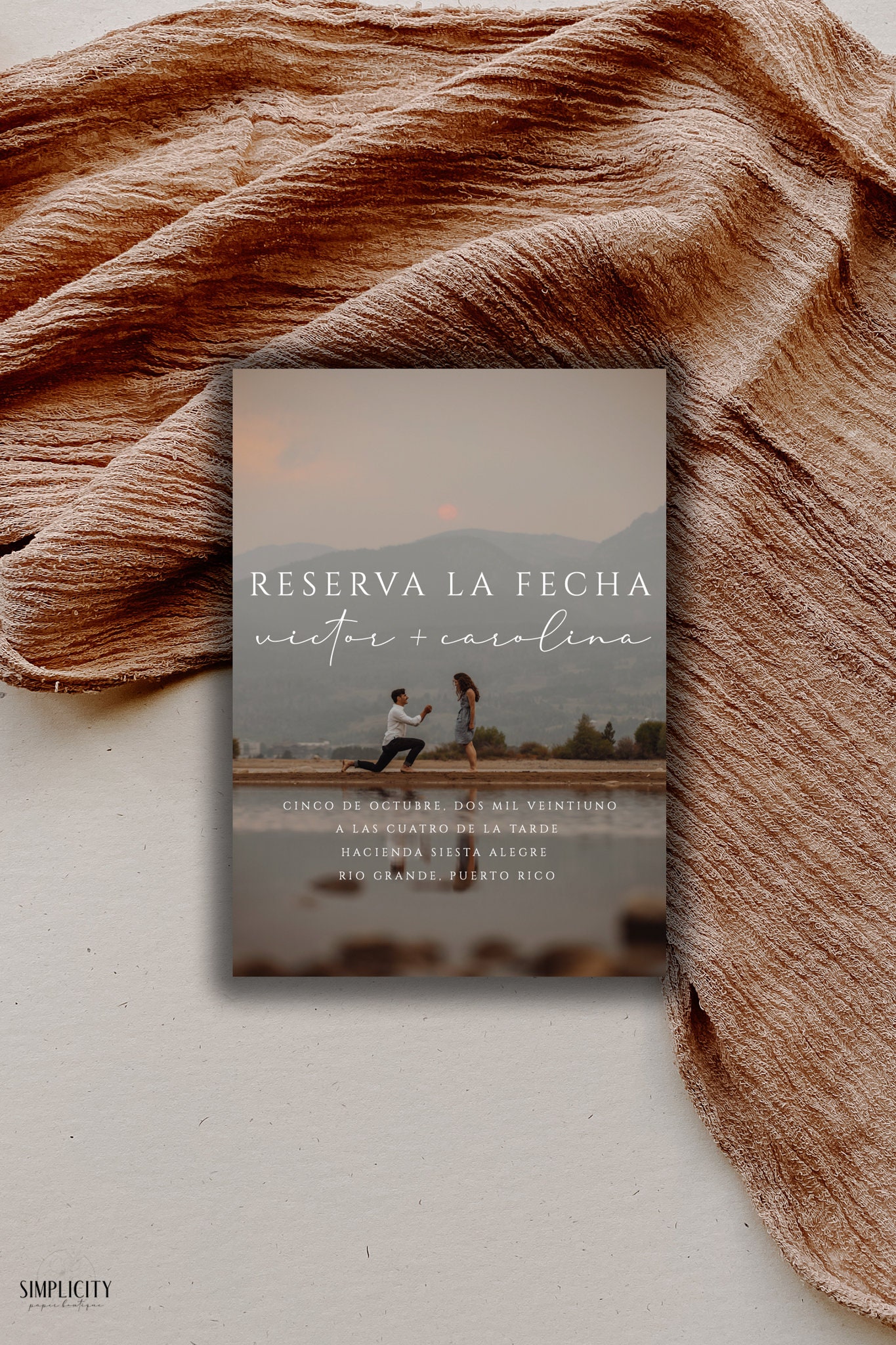 Save the Date Template in Spanish for Wedding, Reserva La Fecha ...