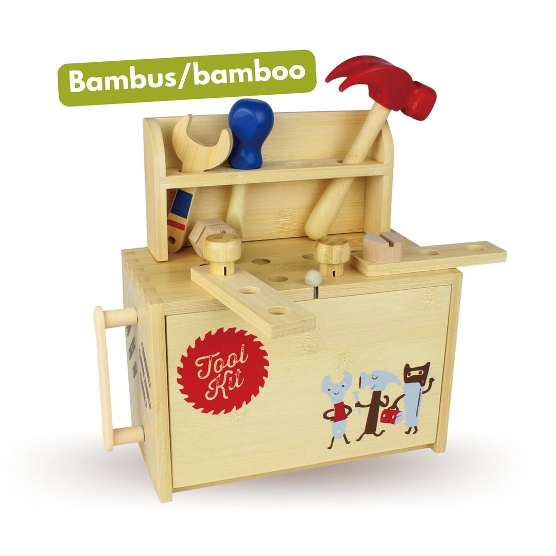 Tool Set for Children, Bamboo Tool Box Travel Box Craftsman Box ...