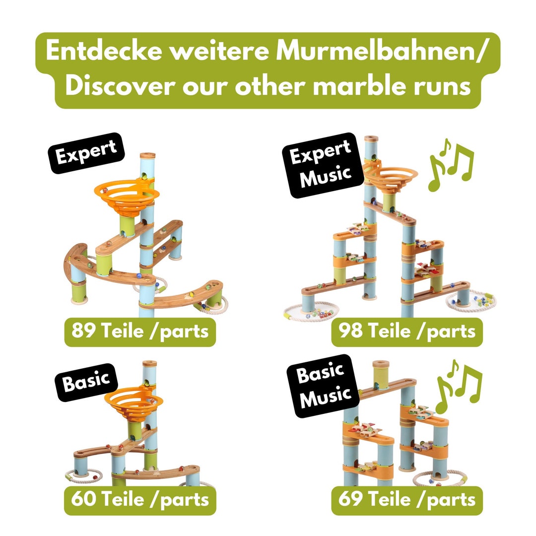 Bamboo Marble Run 4 Variants: Basic Expert Basic Music and - Etsy