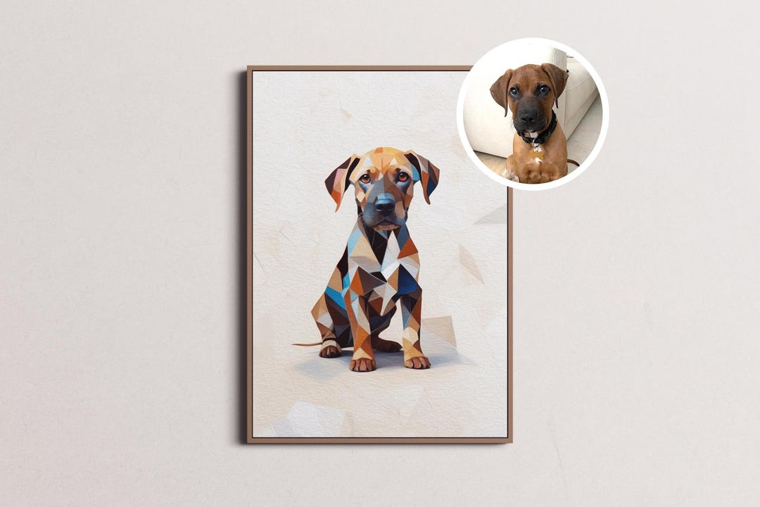Polygon Art Style Dogs, Polygon Dogs, Origami Dogs, Personalized, A3 ...