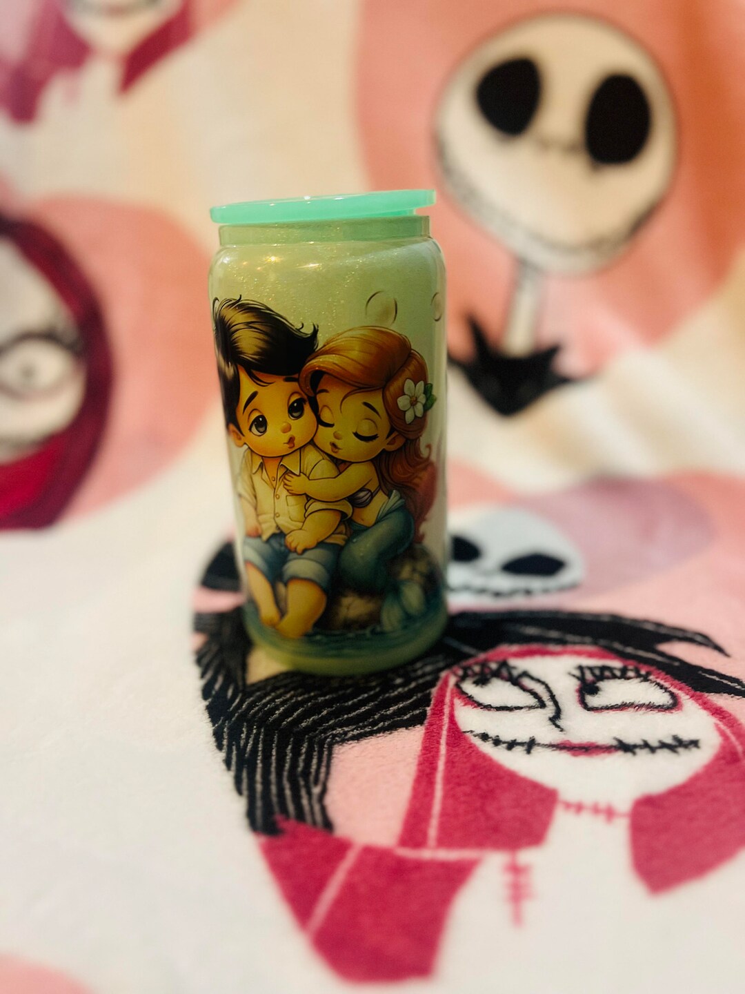 Ariel and Eric From the Little Mermaid Frosted Glass Cup - Etsy