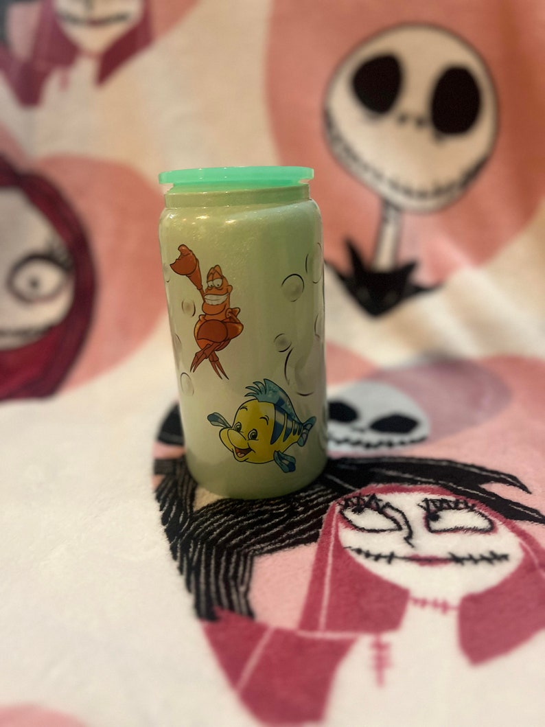 Ariel and Eric From the Little Mermaid Frosted Glass Cup - Etsy