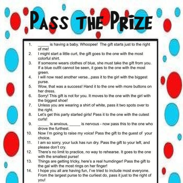Pass the Prize - Etsy