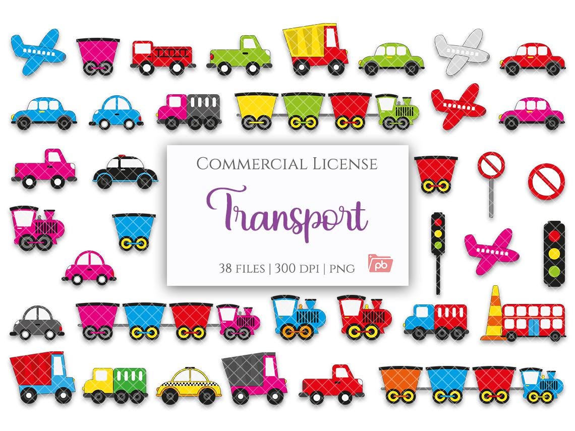 Vehicles PNG Clipart Pack – 38 Transportation Illustrations ...