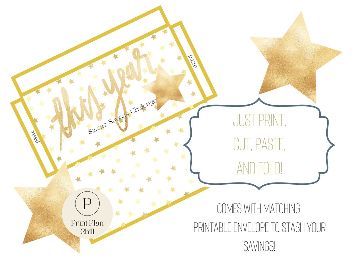 PRINTABLE 52 Week Savings Challenge for 2022 Plus Cash Envelope for ...