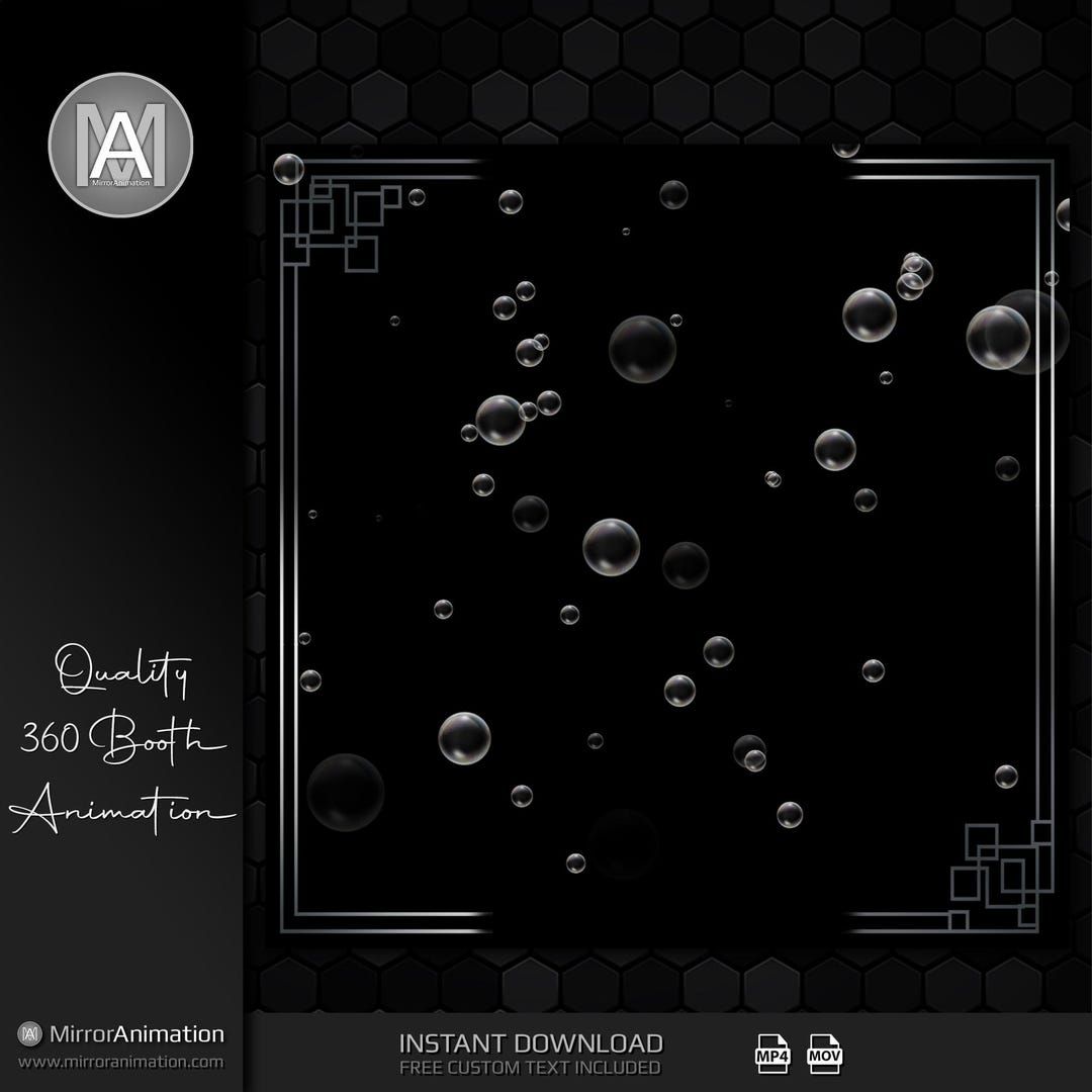 Animated 360 Booth Overlay: Bubbles Silver Frame (digital Download) - Etsy