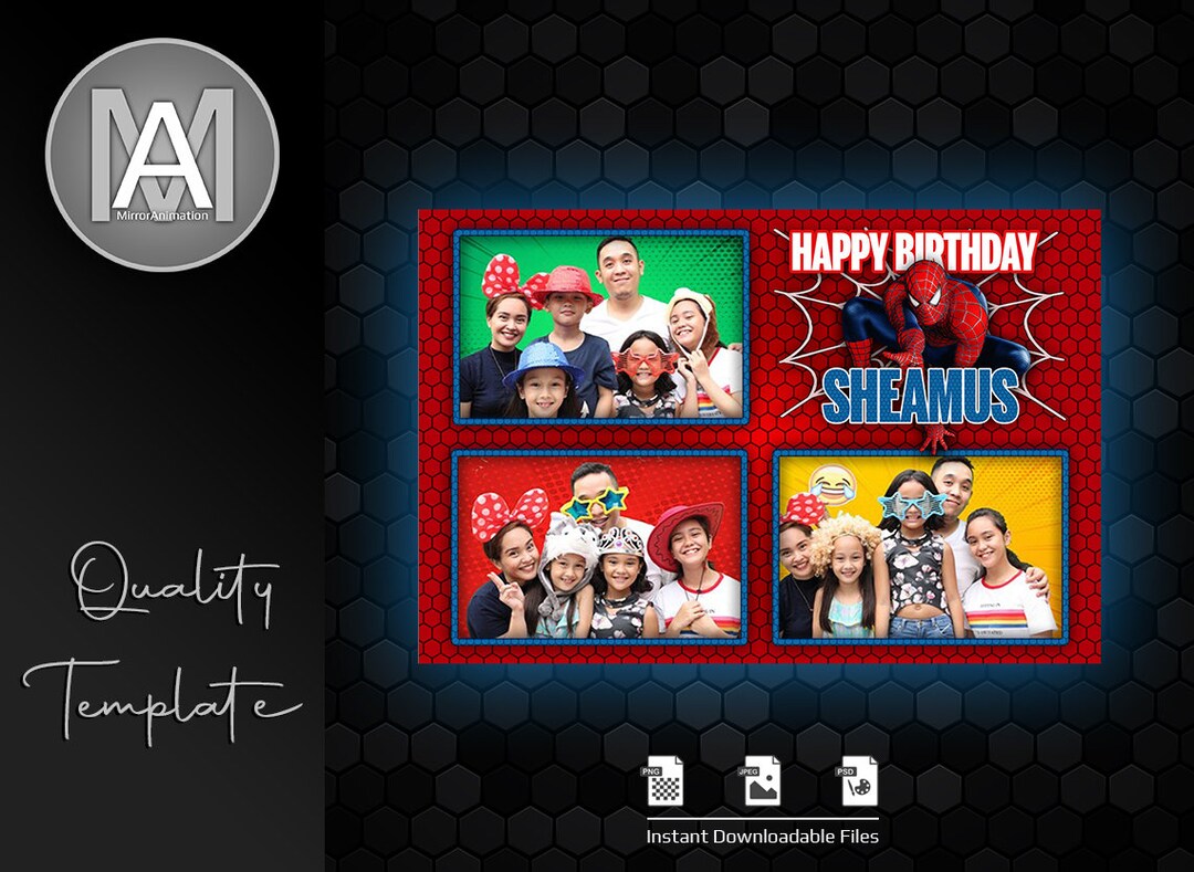 Spiderman Photo Booth Template Birthday, Christening, Communion, Party ...