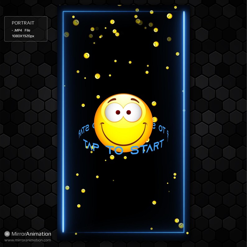 Smiley Face Rave Start Screen: Magic Mirror Photo Booth Animation ...