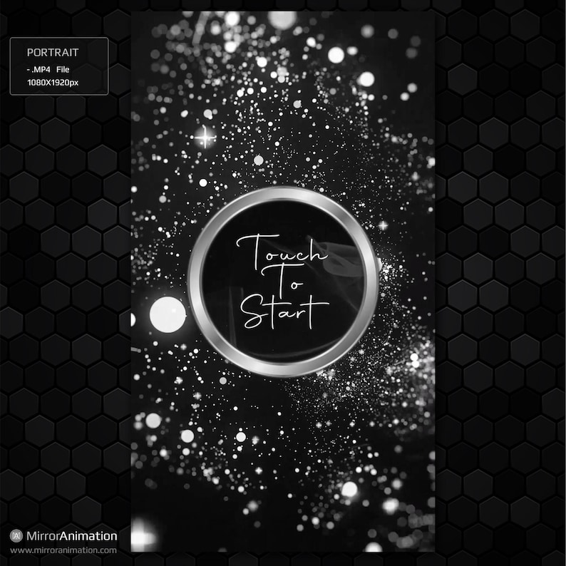Magic Mirror Booth Animation - Silver Dust Start Screen, Touch to Start ...