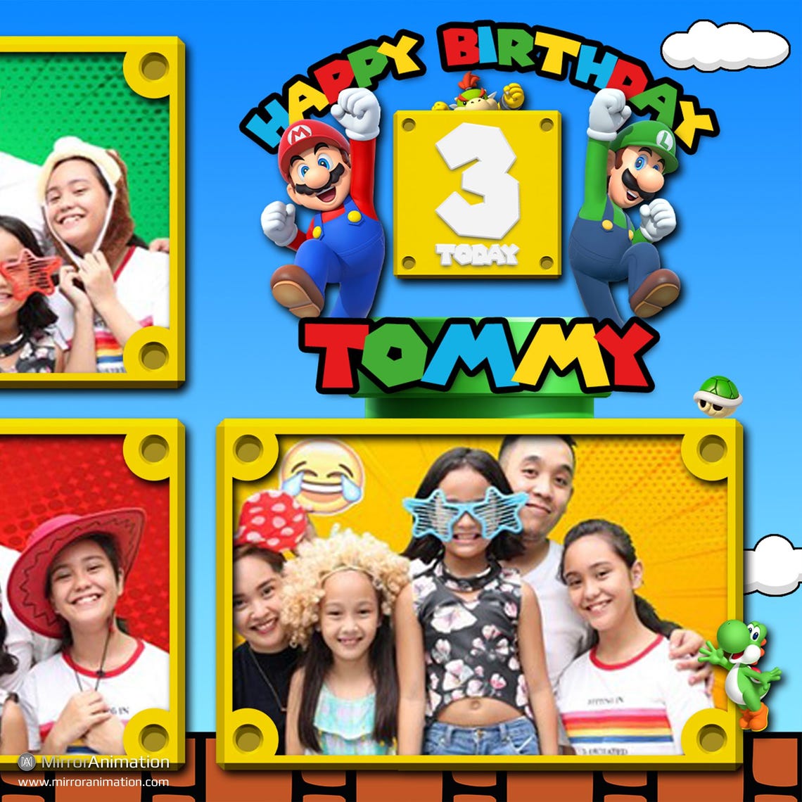 Super Mario Inspired Photo Booth, Mirror Booth, Selfie Mirror, Template ...