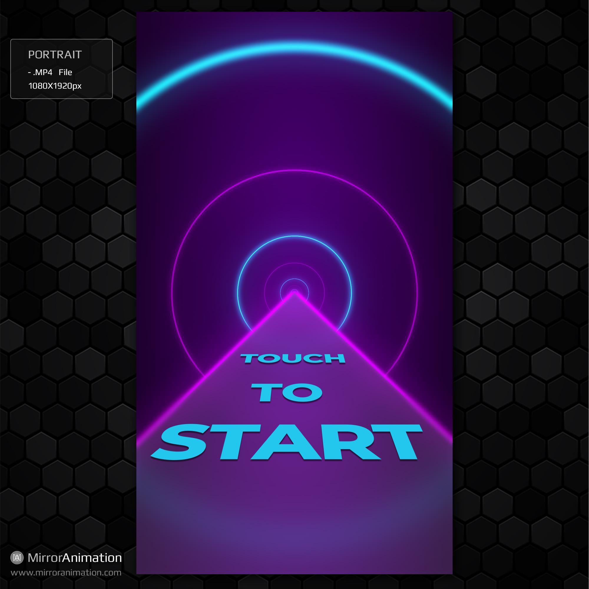 Magic Mirror Booth Animation - Neon Tunnel Start Screen, Touch to Start ...