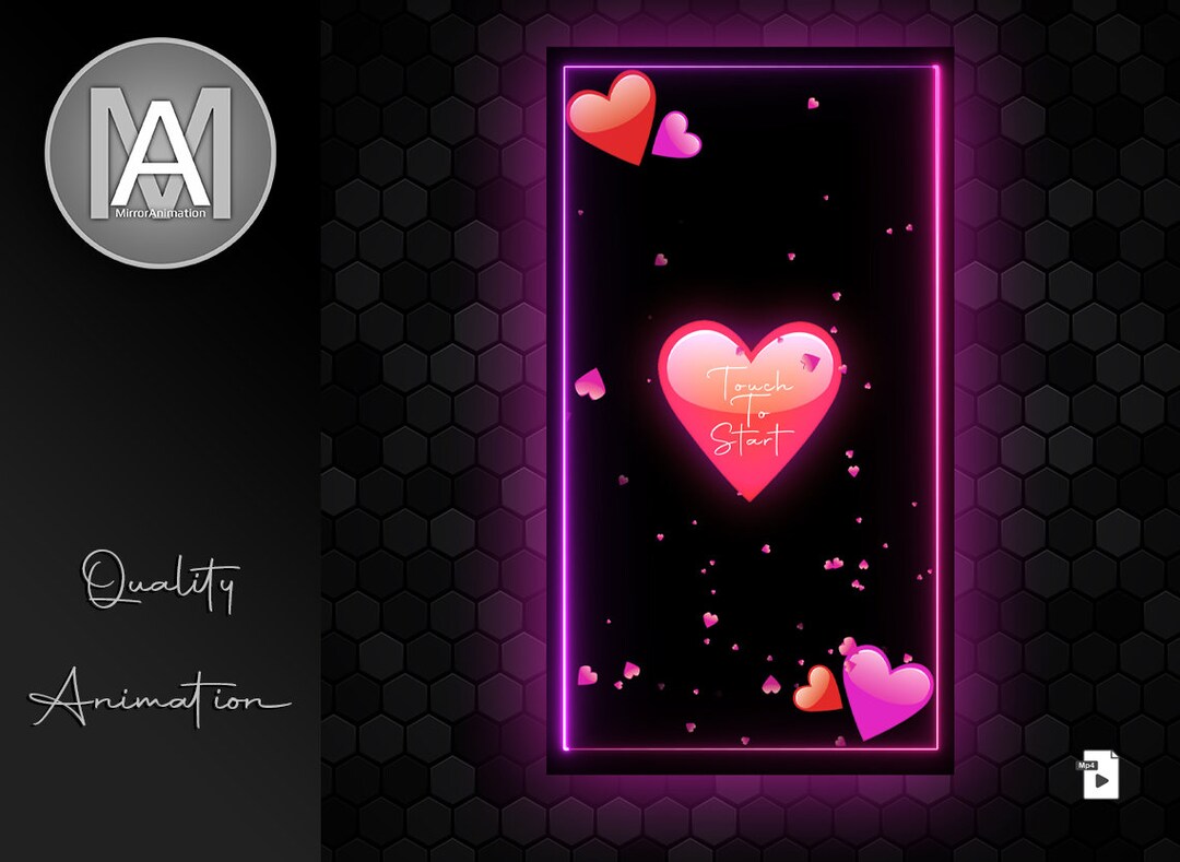 Love Hearts Touch to Start Animation for Valentines Day, Weddings ...