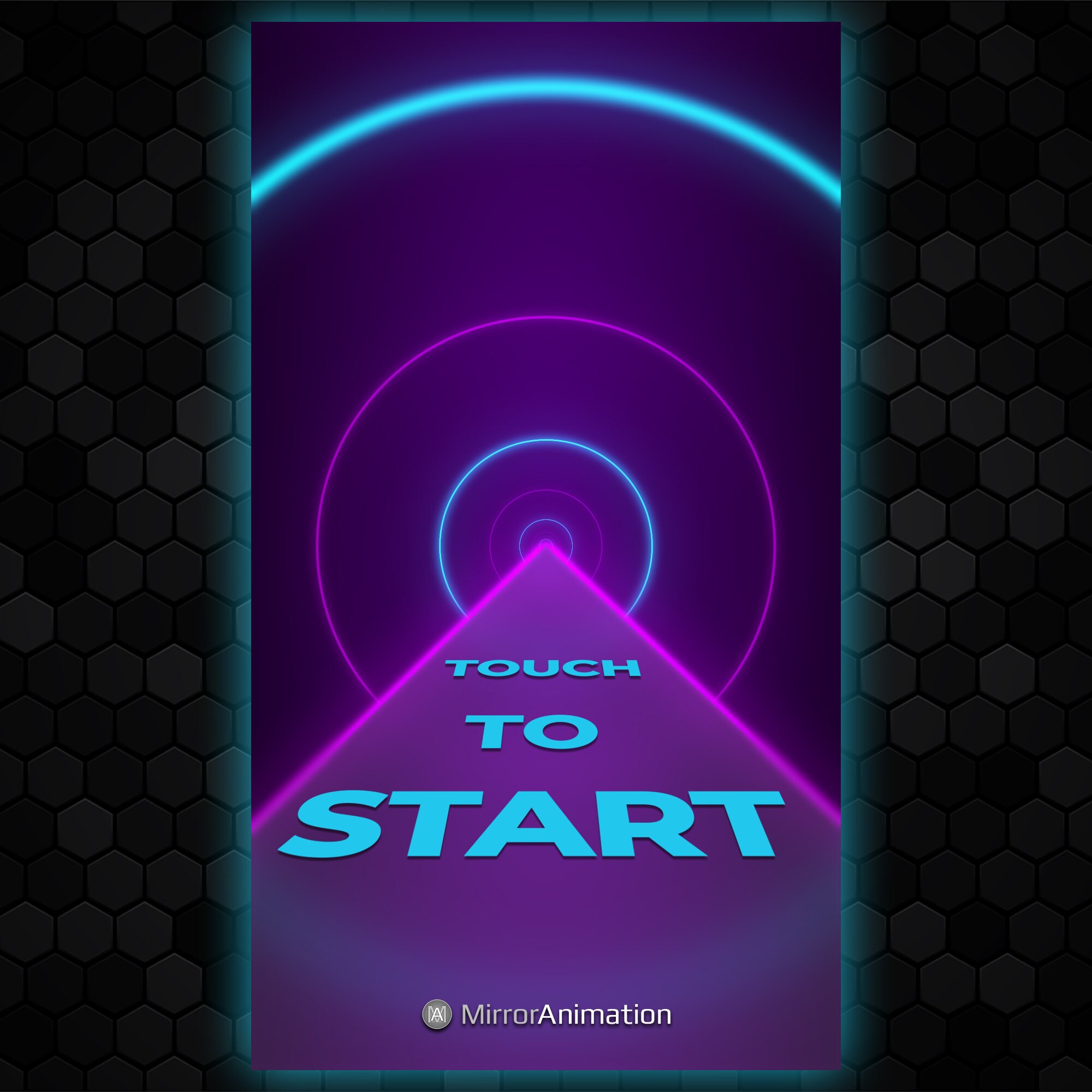 Magic Mirror Booth Animation Neon Tunnel Start Screen, Touch to Start ...