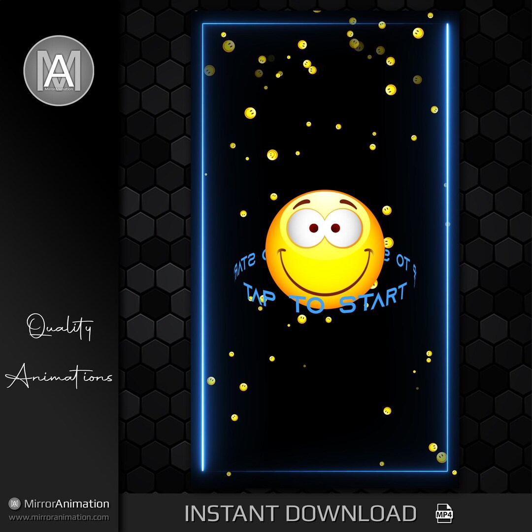 Smiley Face Rave Start Screen: Magic Mirror Photo Booth Animation ...