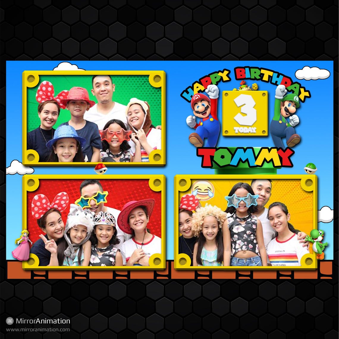 Super Mario Inspired Photo Booth, Mirror Booth, Selfie Mirror, Template ...