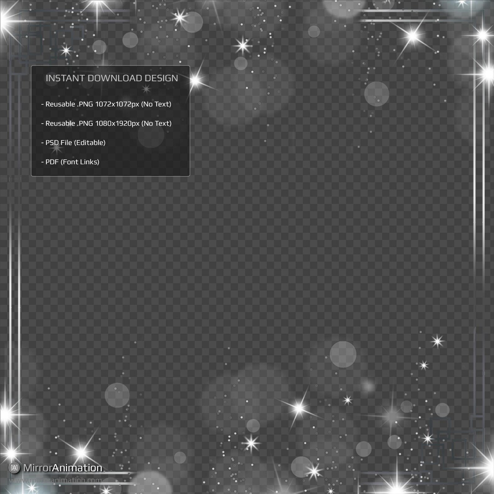 Silver Frame 360 Photo Booth Overlay 100% Editable PSD & PNG Included ...