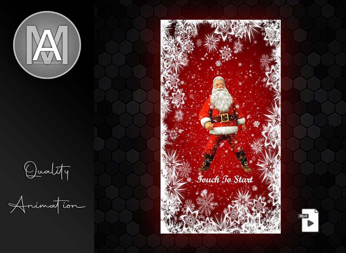 Christmas Festive Mirror Photobooth Start Screen Santa Claus Animation ...