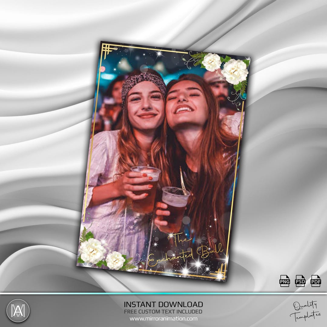 Enchanted Photo Booth Overlay Template: Wedding, Birthday (digital ...