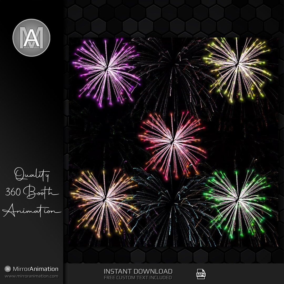 Animated 360 Booth Overlay | Fireworks | Party 360 Overlay | 360 ...