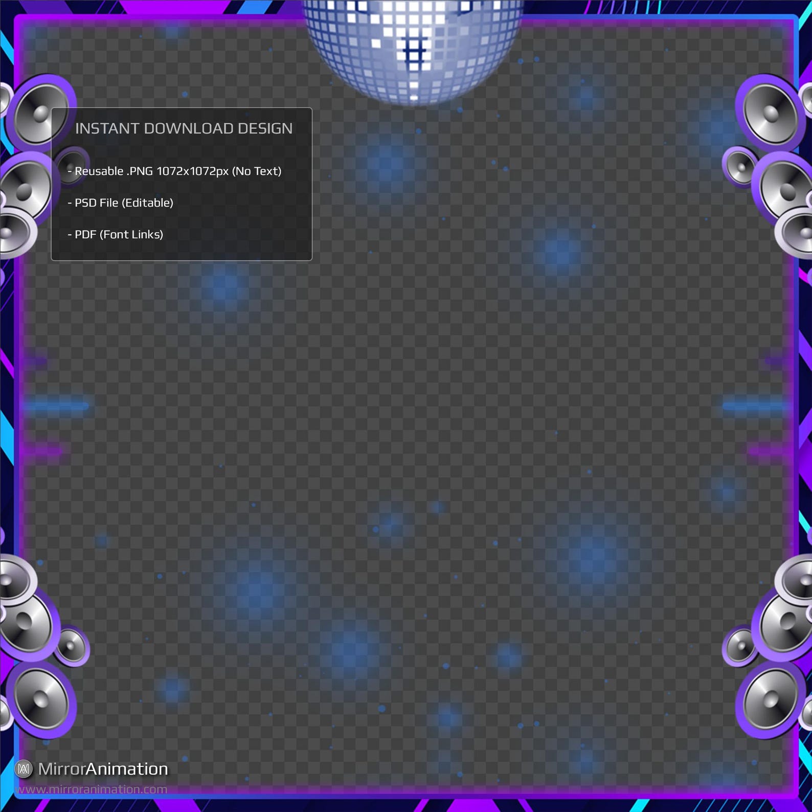 360 Photo Booth | Night Club Style Overlay | 100% Editable PNG & PSD ...