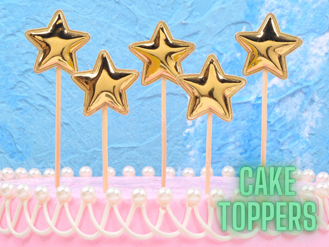 Colorful Star Cake Toppers Choose Colors Festive Family Party ...