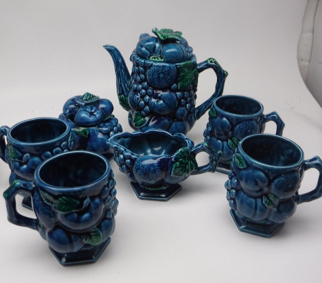 Retro Inarco Mood Indigo Blue Coffee Set With Mugs / Coffee Pot ...