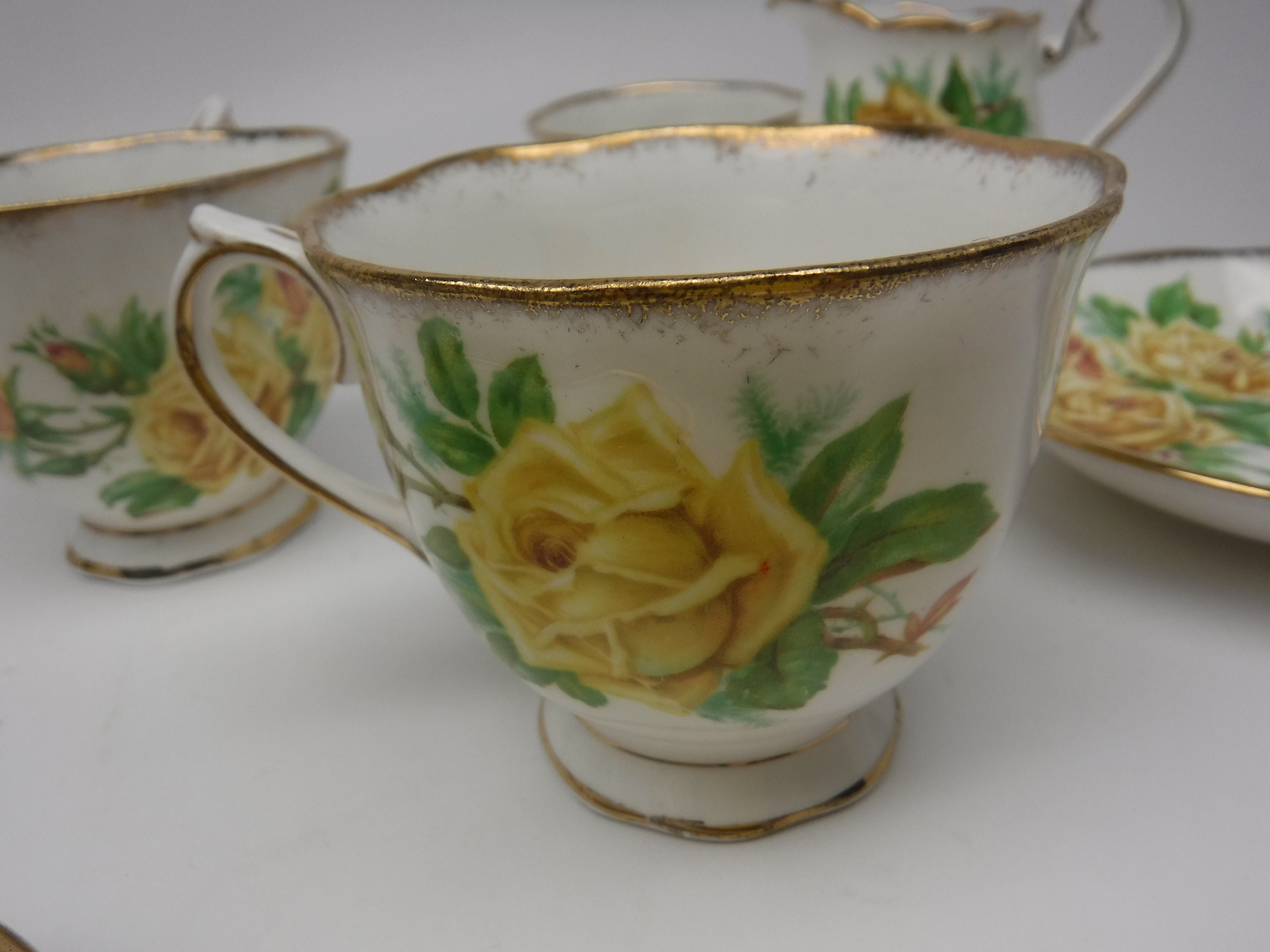 Royal Albert Yellow Tea Rose Collection / Plates / Teacups / Cream and ...