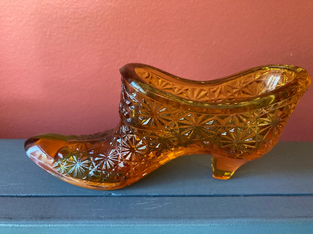 Vintage Mosser Glass, Amber Shoe, Fairytale Slipper Shoe - Etsy