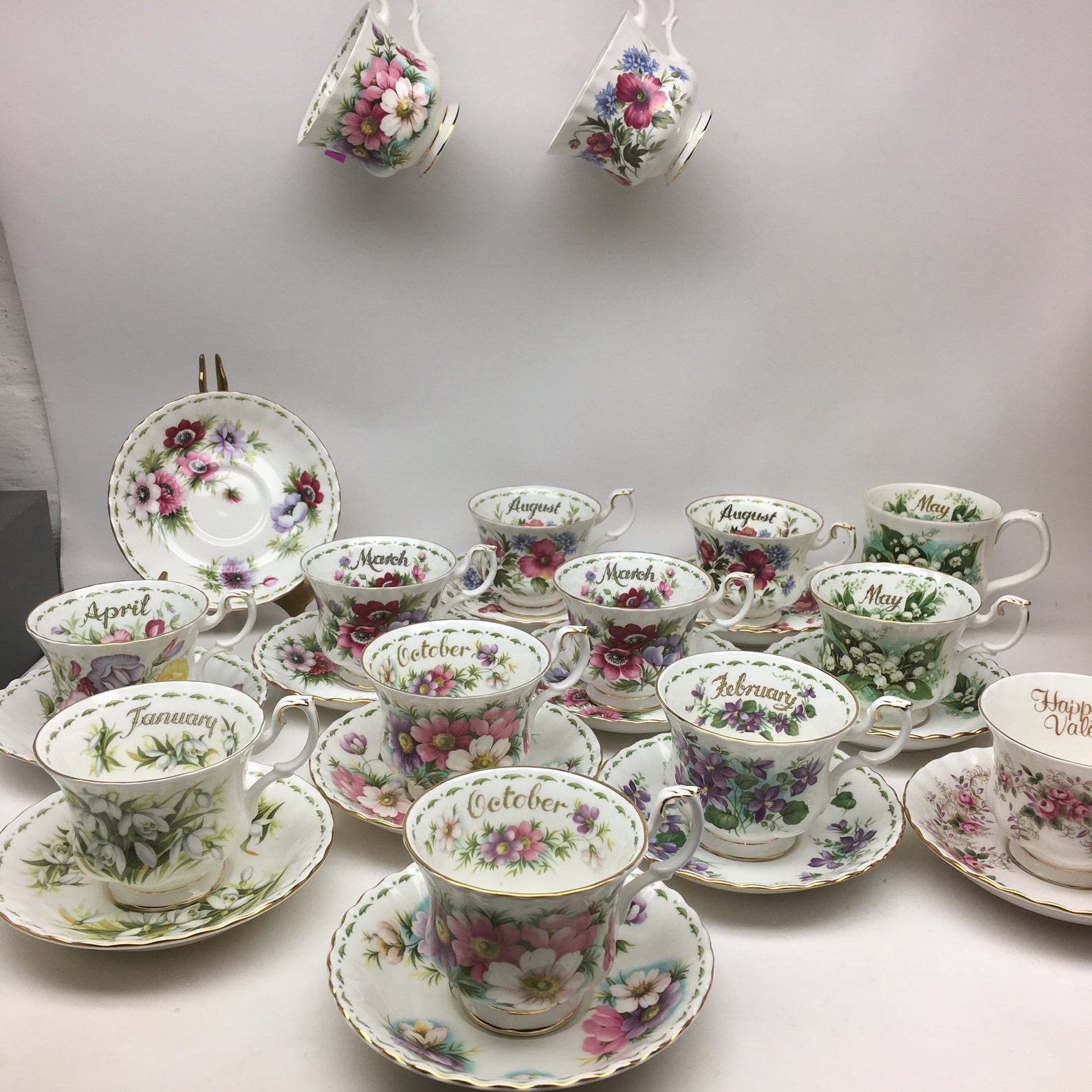 Royal Albert Flower of the Month Series, Teacups, Saucers and Mugs - Etsy
